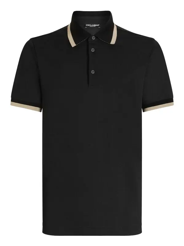 Dolce & Gabbana Jersey Polo Shirt - Black