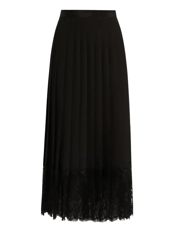 Dolce & Gabbana Pleated Chiffon Skirt - Black