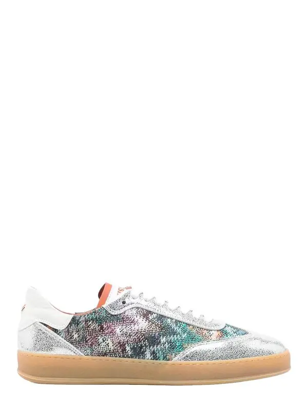 Missoni Patterned Leather Sneakers - Grey