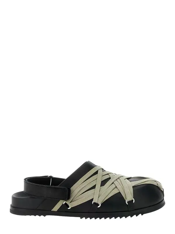 Rick Owens Granola Lace-up Leather Clogs - Black