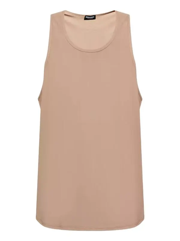Dsquared2 Racerback Tank Top With Appliqué Logo - Neutrals