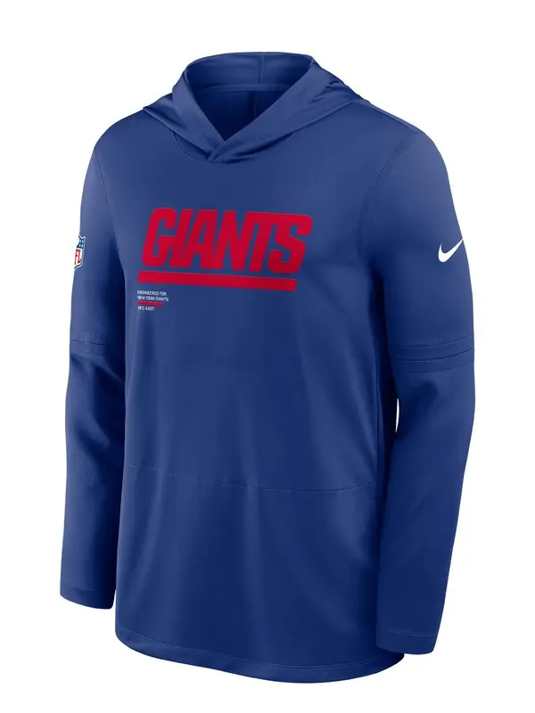 Nike New York Giants Pure Fury Sideline Dri-fit Nfl Long-sleeve Hooded Top - Blue