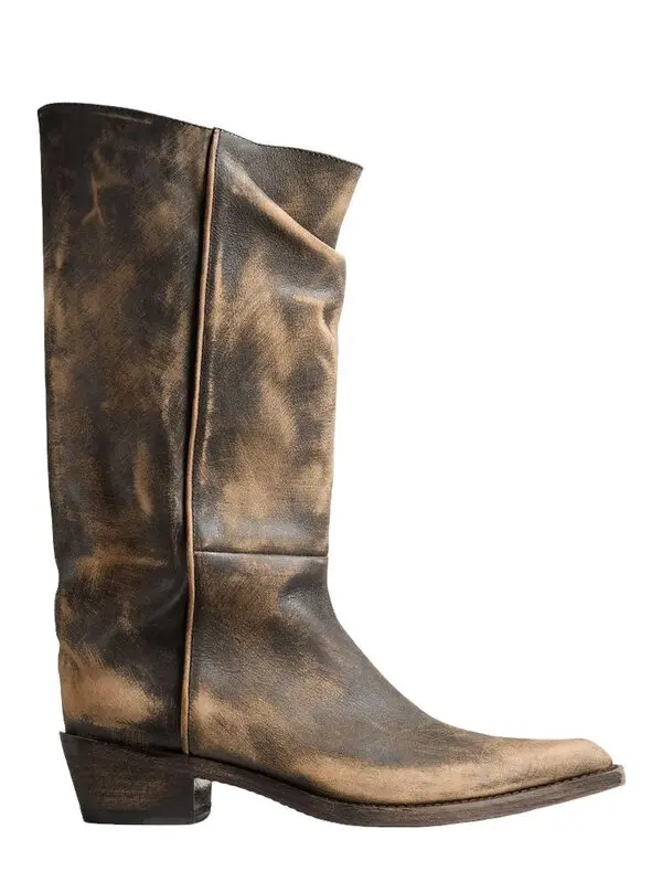 Khaite Clive Boot Vintage Leather - Brown