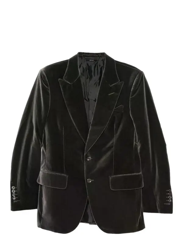 TOM FORD Single-breasted Velvet Blazer - Grey