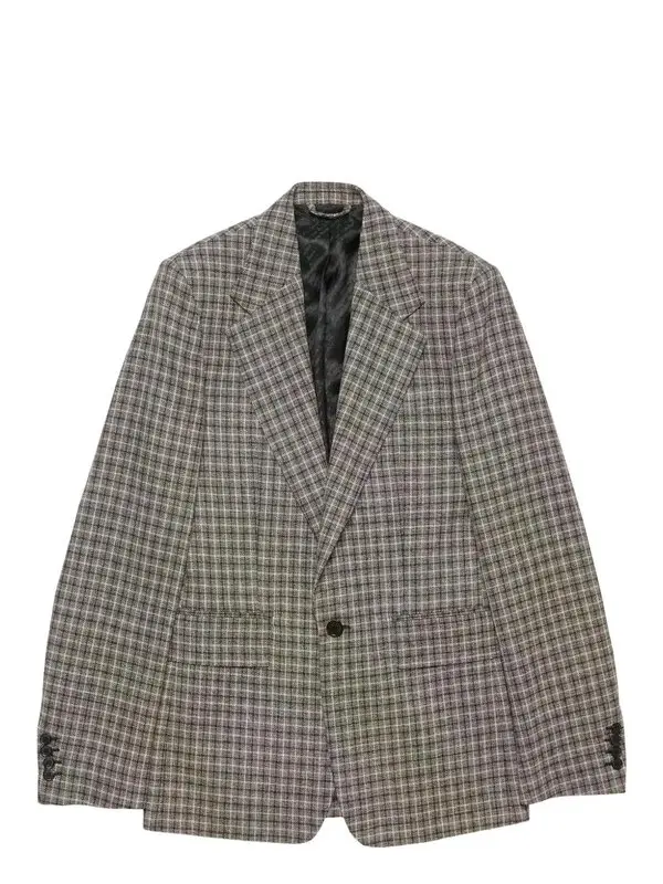Acne Studios Checked Wool Blazer - Brown