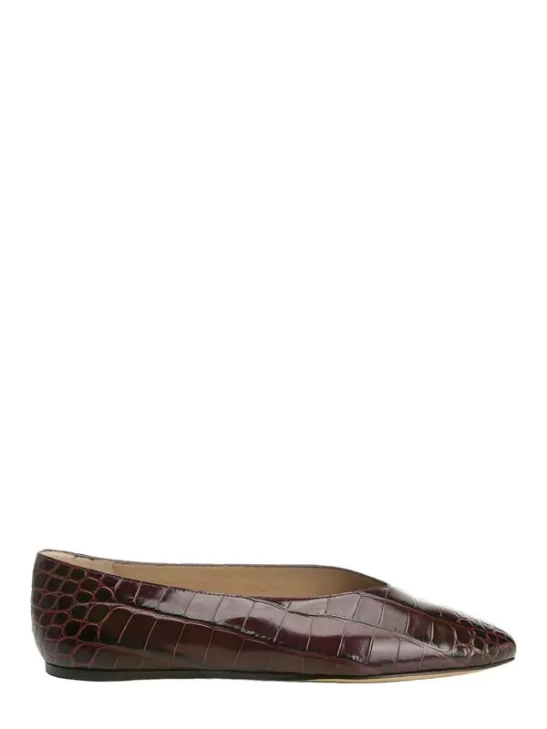 Le Monde Beryl Regency Crocodile-effect Pointed Slippers - Brown