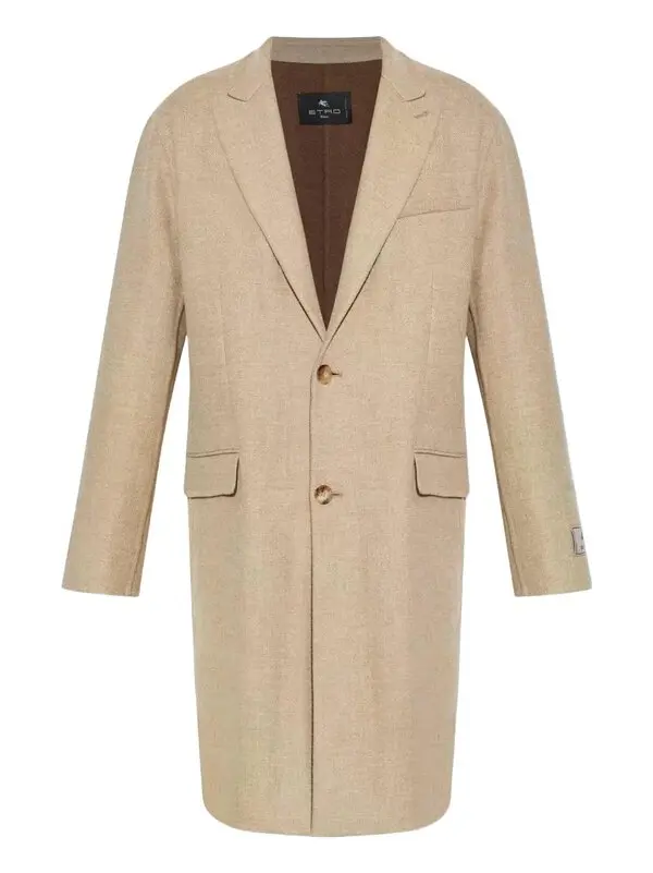 Etro Wool Three-button Coat - Neutrals