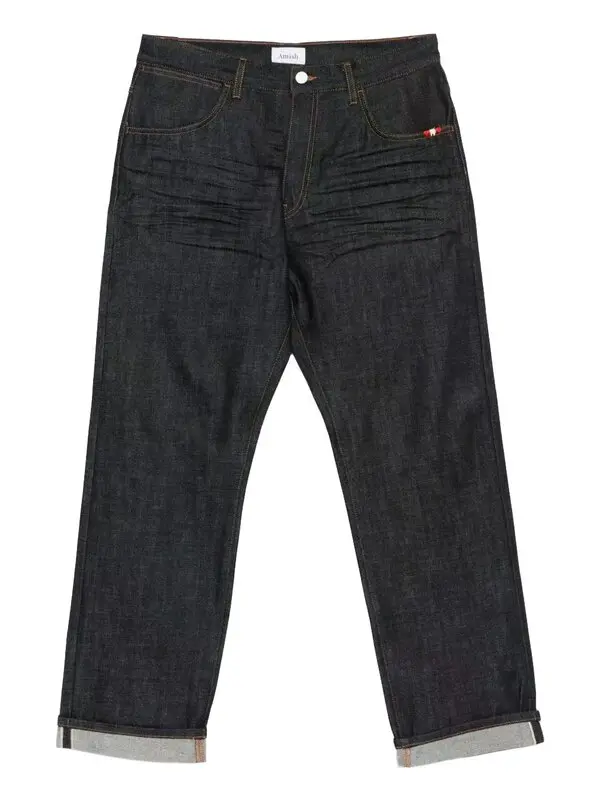AMISH Pocket-detail Straight-leg Jeans - Blue