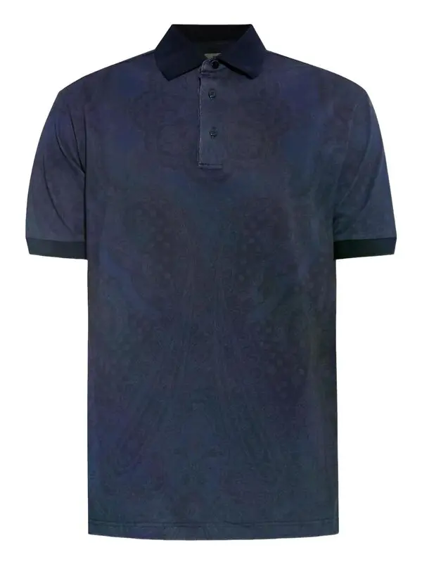 Etro Paisley-print Cotton Polo Shirt - Blue