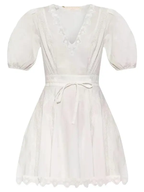 Ulla Johnson Embroidered Puff-sleeve Dress - White
