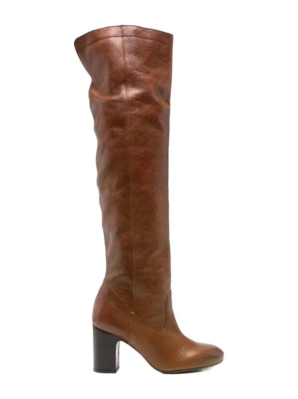 Chie Mihara 80mm Leather Knee-high Boots - Brown
