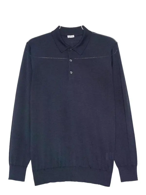 Caruso Long-sleeves Polo Shirt - Blue