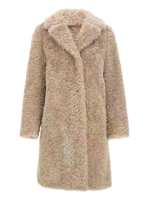 Herno Buttoned Faux-fur Coat - Neutrals
