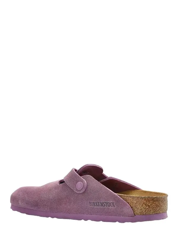 BIRKENSTOCK Boston Buckle Suede Mules - Purple