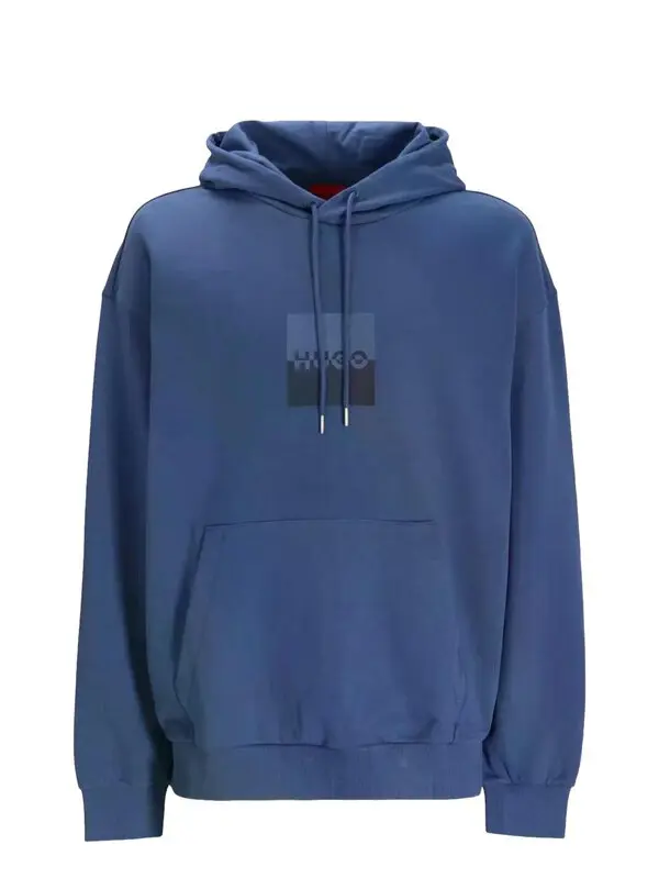 Hugo Logo-print Hoodie - Blue