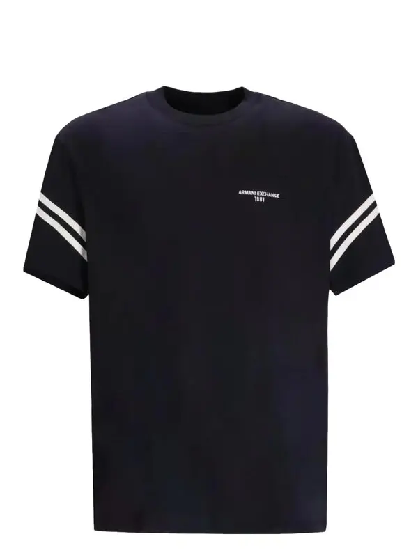 Armani Exchange Sleeve-stripe Cotton T-shirt - Black