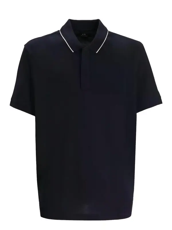 Armani Exchange Contrast-collar Polo Shirt - Blue