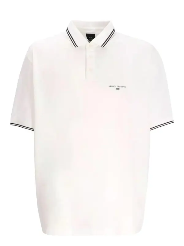 Armani Exchange Tipped-collar Polo Shirt - White