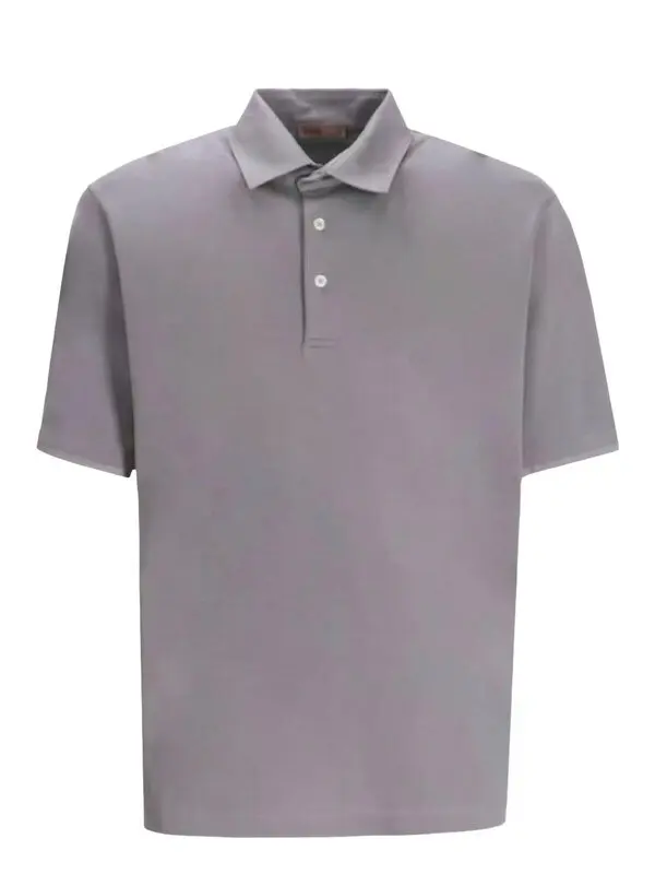 Herno Short-sleeve Cotton Polo Shirt - Grey