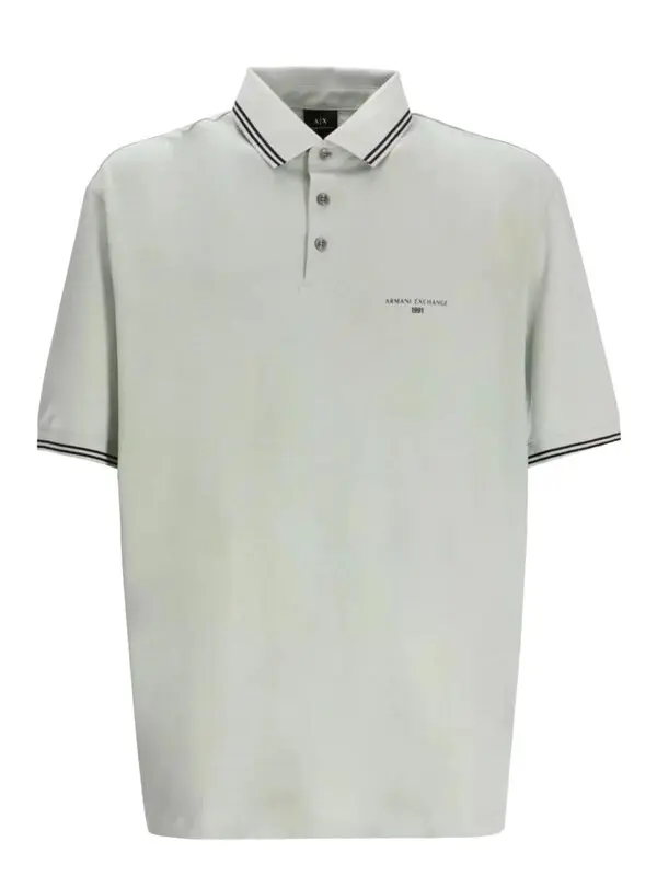 Armani Exchange Tipped-collar Cotton Polo Shirt - Green