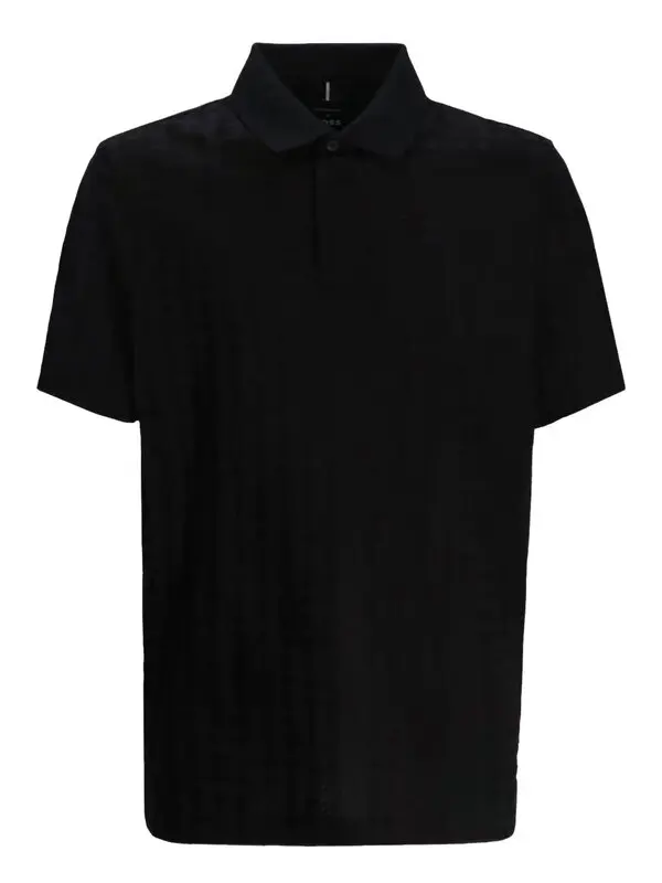 BOSS Textured Polo Shirt - Black