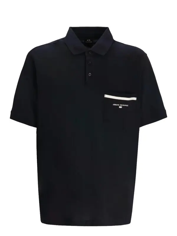 Armani Exchange Pocket-detail Polo Shirt - Black