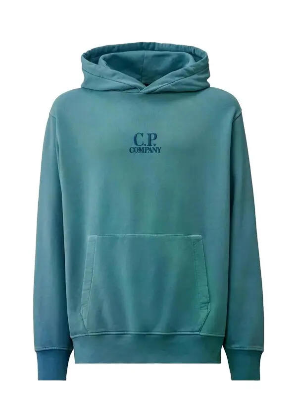 C.P. COMPANY Embroidered Logo Hoodie - Blue