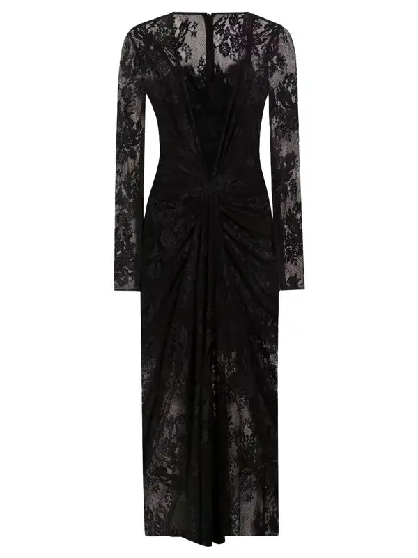 Dolce & Gabbana Lace Long-sleeve Dress - Black