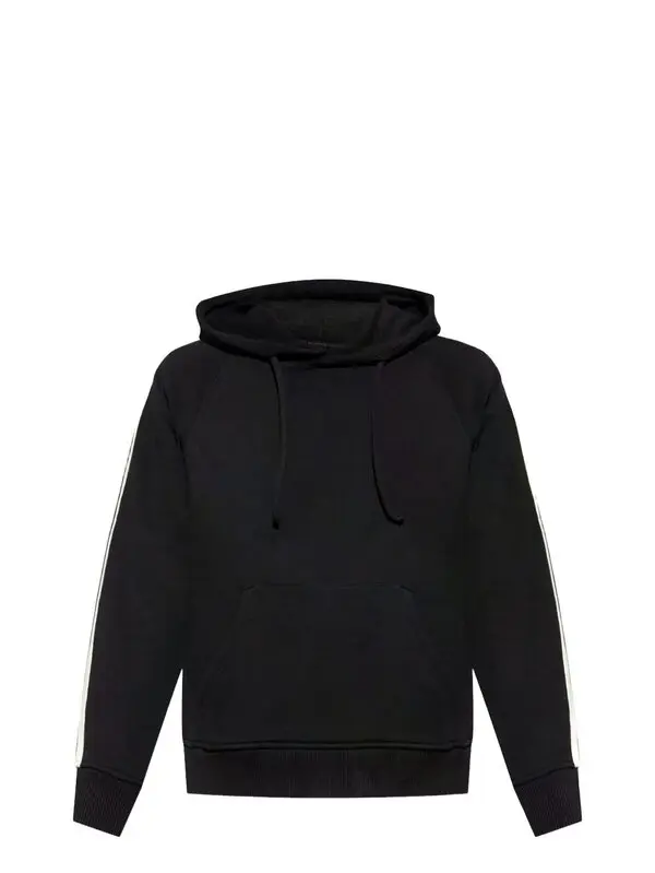 Palm Angels Hooded Sweatshirt With Stripe Detail - Black