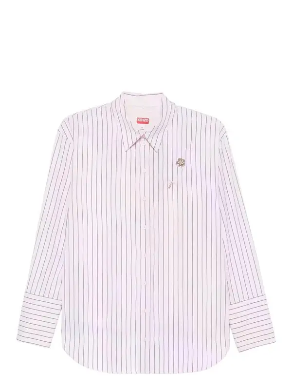 Kenzo Striped Pin-detail Shirt - Pink
