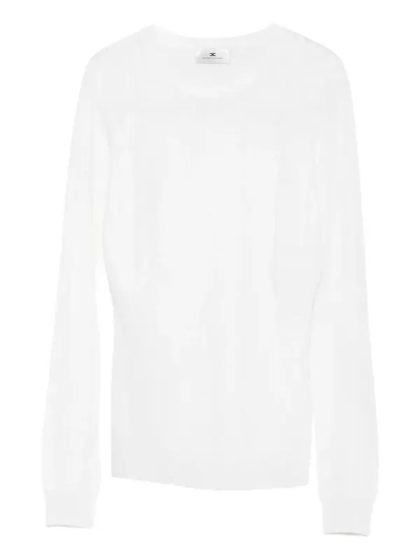 Elisabetta Franchi Long-sleeve Ribbed Sweater - White