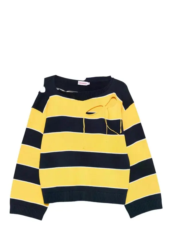CHARLES JEFFREY Slash Stripe Sweater - Yellow