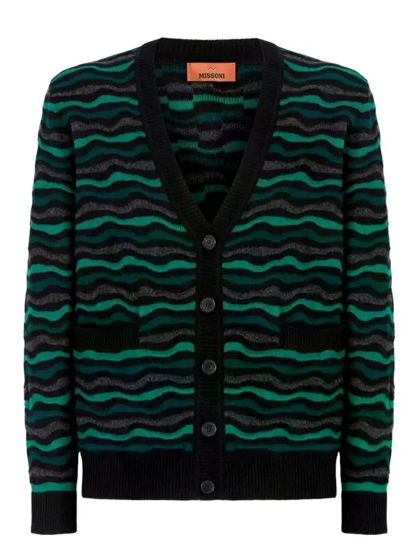 Missoni Wave-pattern Cardigan - Green
