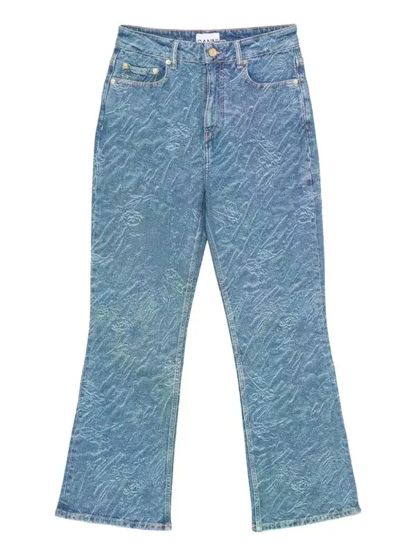 GANNI Textured Five-pocket Jeans - Blue