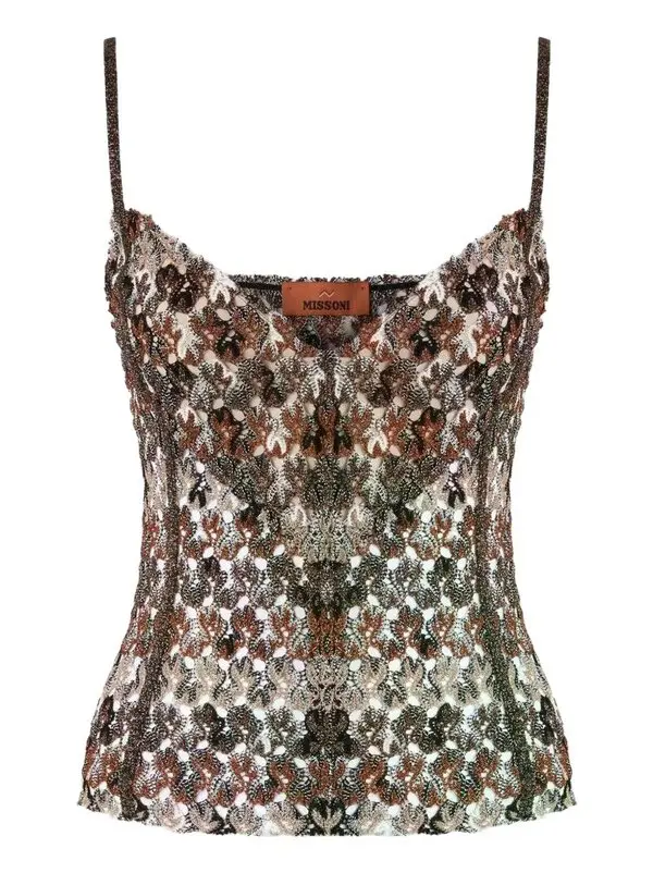 Missoni Crochet-embellishment Top - Neutrals