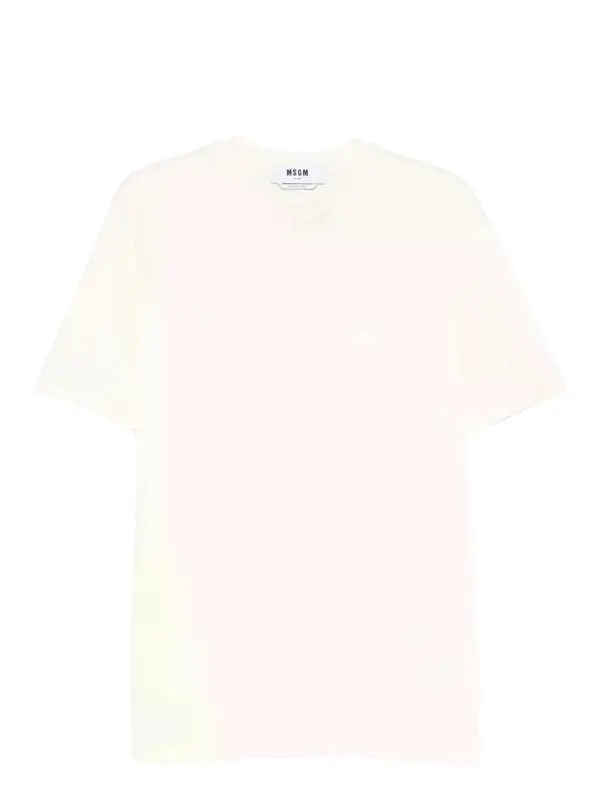 MSGM Logo-print Cotton T-shirt - Neutrals