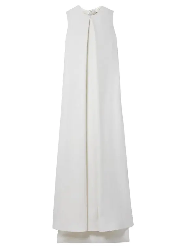 EMILIA WICKSTEAD Layne Cape-effect Wool-crepe Gown - Ivory