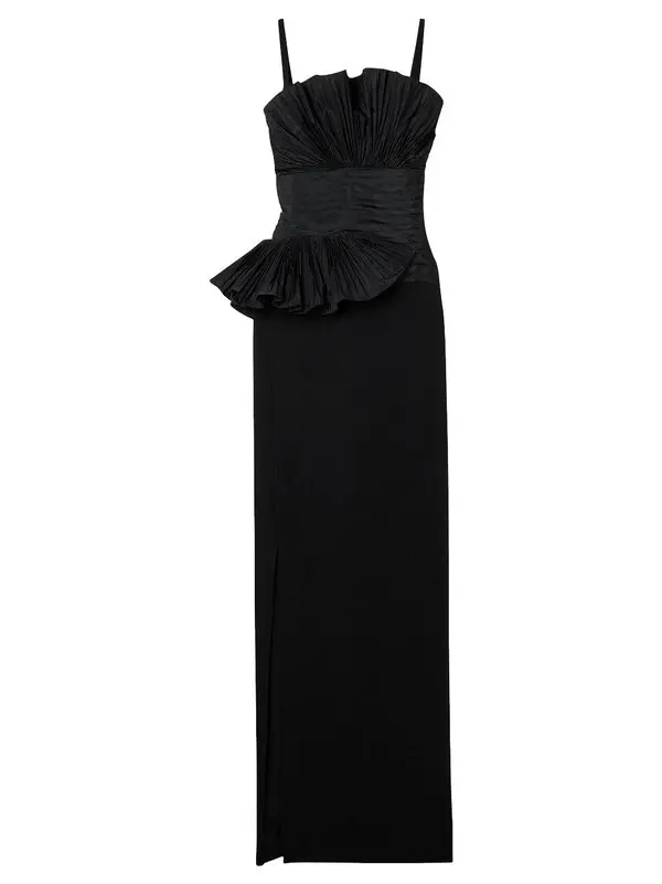 Elie Saab Taffeta And Crepe Gown - Black