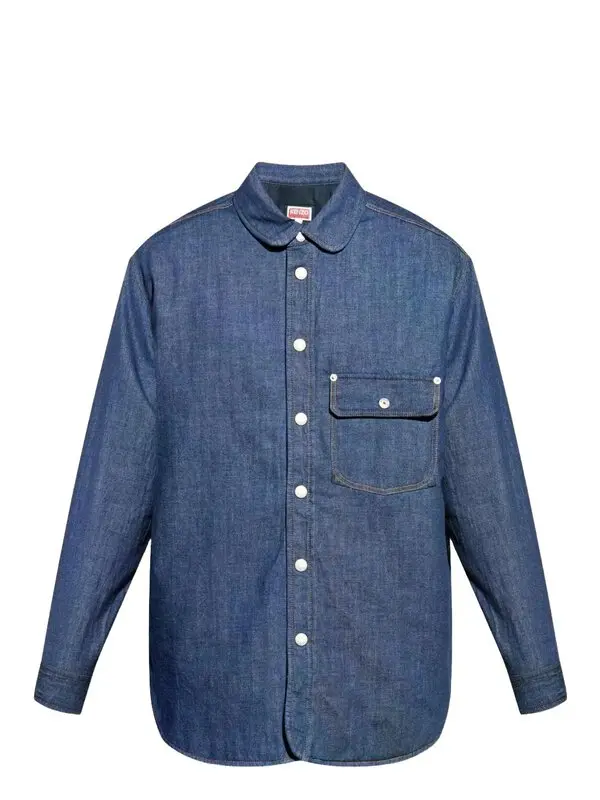 Kenzo Buttoned Flap-pocket Shirt - Blue