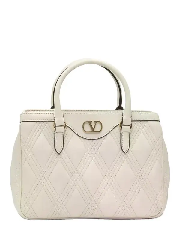 Valentino Garavani V-logo Quilted Shoulder Bag - Neutrals