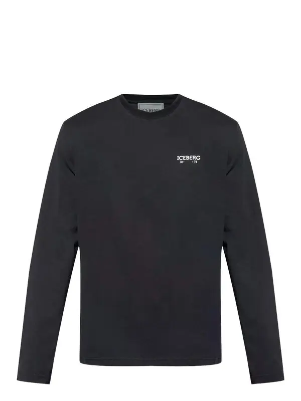 Iceberg Logo-print Long-sleeve T-shirt - Black
