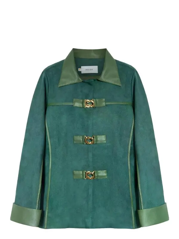 Isolda Laguna Metal-clasp Jacket - Green
