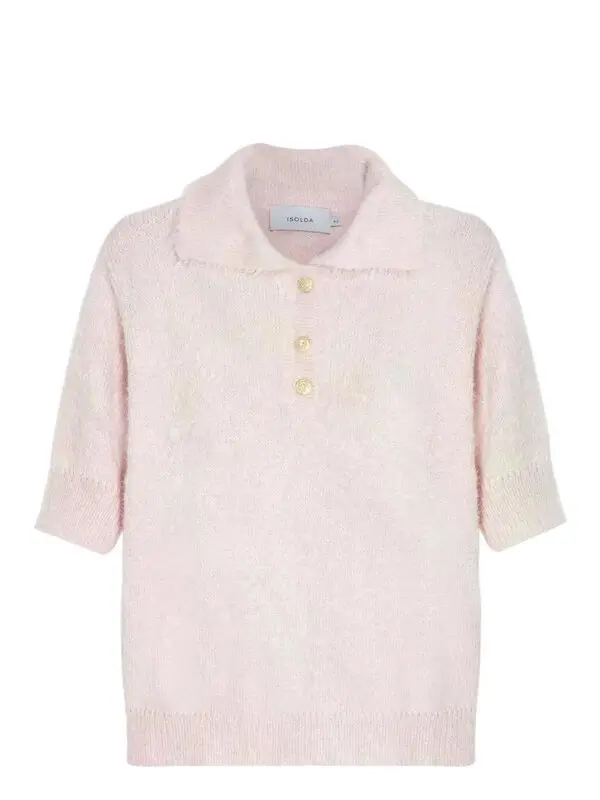 Isolda Lençóis Short-sleeve Knitted Polo Top - Pink