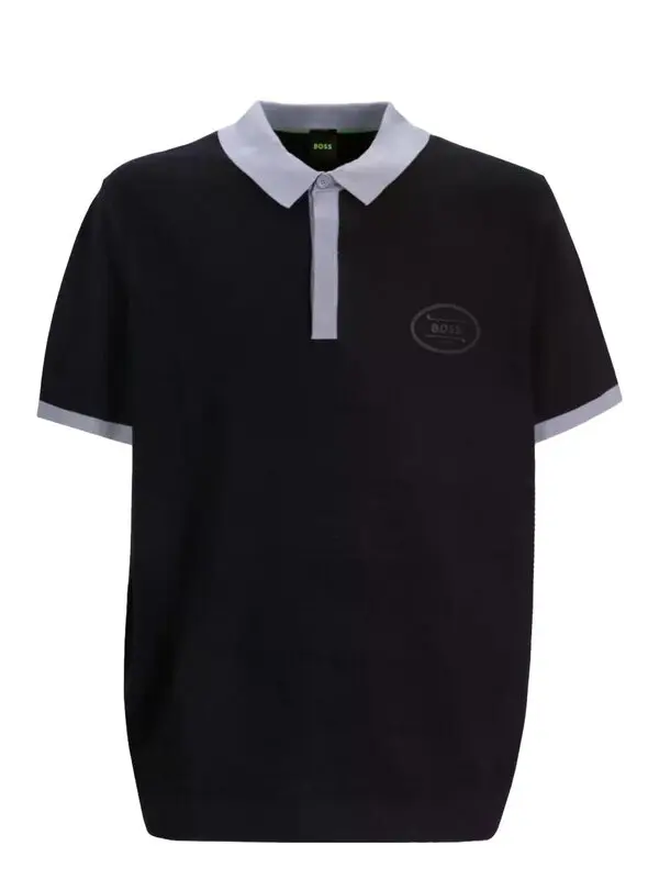 BOSS Logo-plaque Polo Shirt - Black