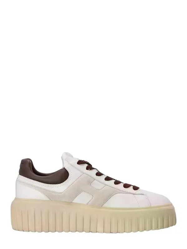 Hogan H-stripes Leather Platform Sneakers - White