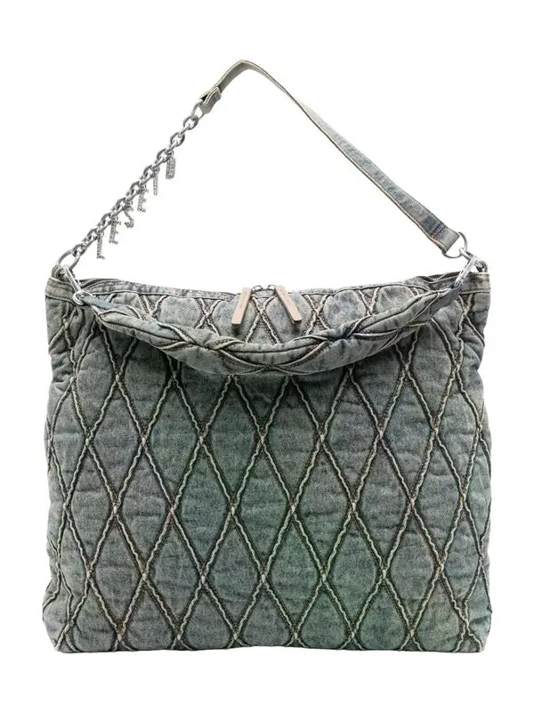 DIESEL Quilted Chain-embellished Shoulder Bag - Blue