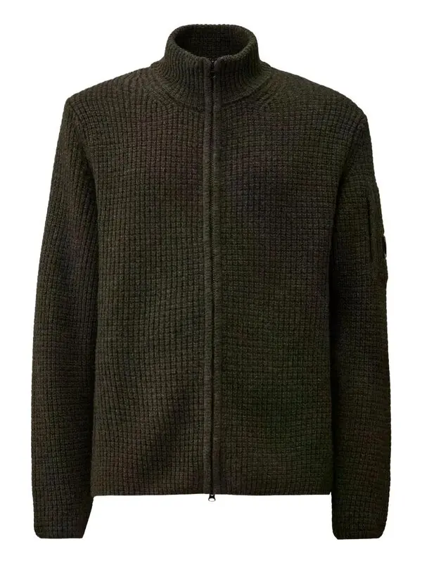 C.P. COMPANY High-neck Zip-up Cardigan - Green