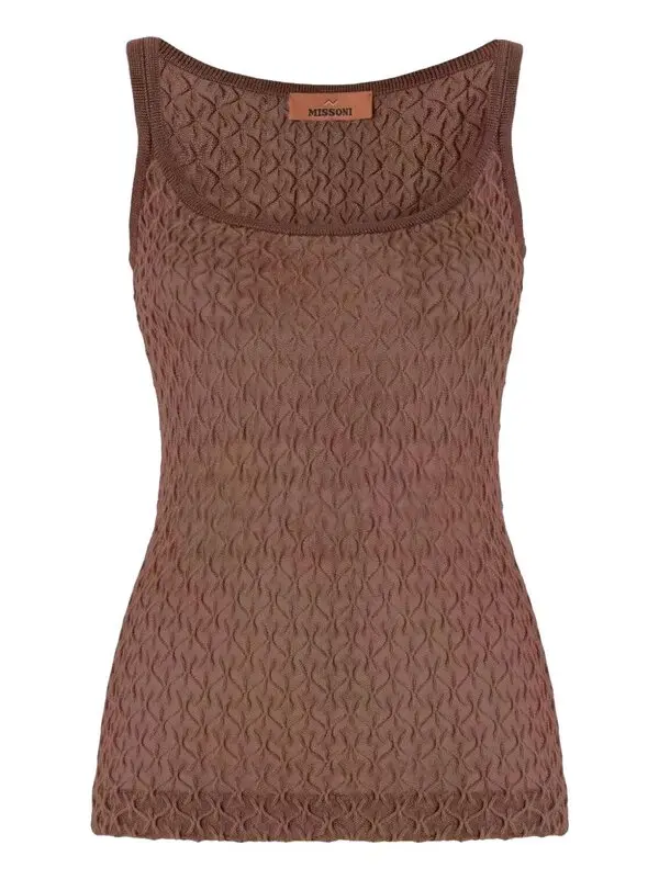 Missoni Textured Sleeveless Tank Top - Brown