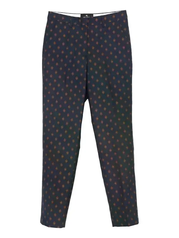 Etro Geometric-print Trousers - Blue