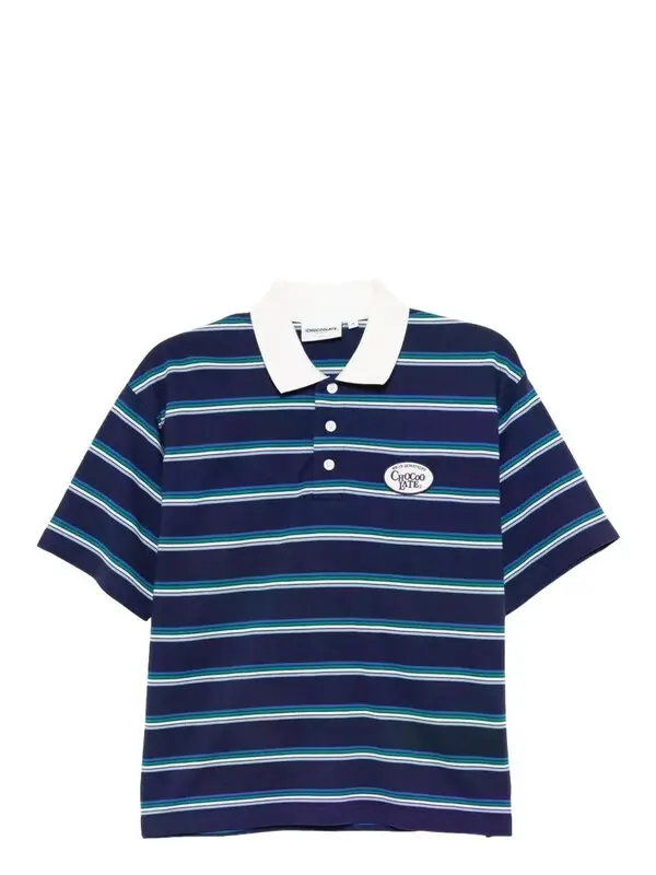 CHOCOOLATE Striped Polo Shirt - Blue